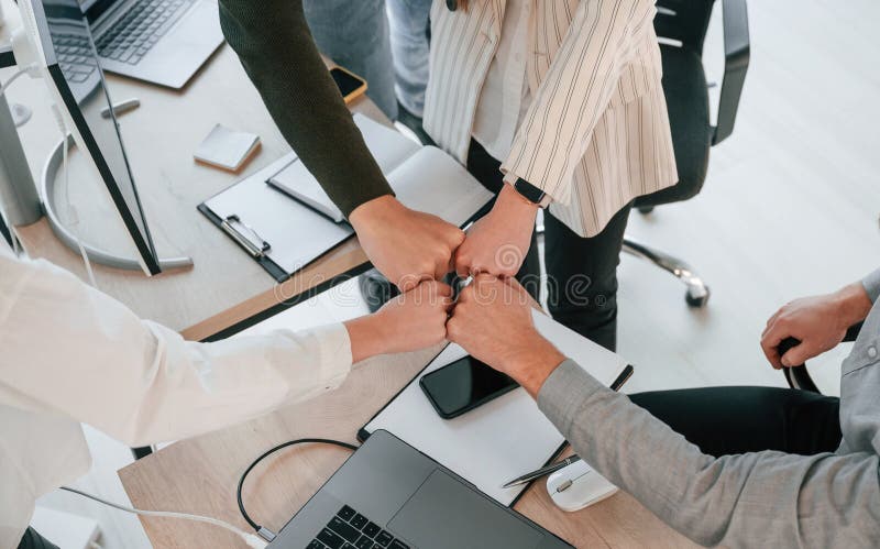 Unity of the People. Successful Team are Working Together in the Office ...