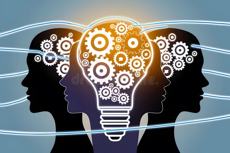 Unity Shown through Connected Minds and Gear-filled Light Bulbs on ...