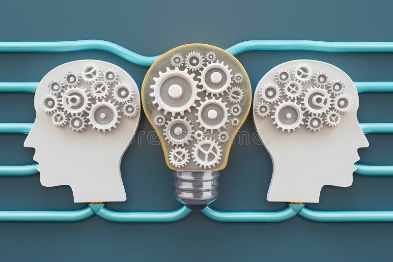 Unity Shown through Connected Minds and Gear-filled Light Bulbs on ...