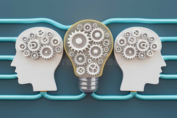 Unity Shown through Connected Minds and Gear-filled Light Bulbs on ...