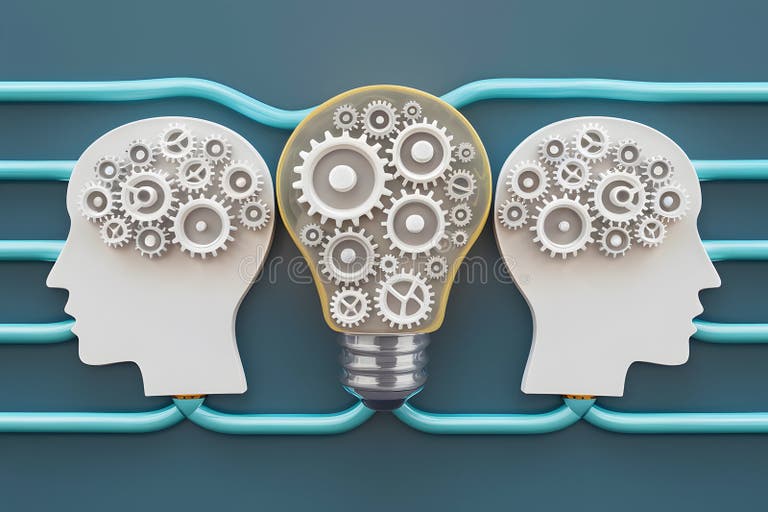 Unity Shown through Connected Minds and Gear-filled Light Bulbs on ...