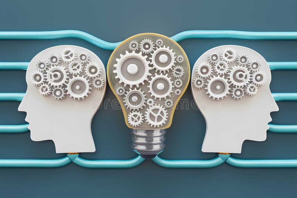 Unity Shown through Connected Minds and Gear-filled Light Bulbs on ...