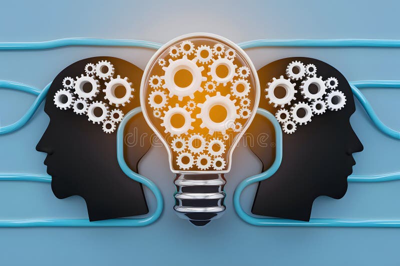 Unity Shown through Connected Minds and Gear-filled Light Bulbs on ...