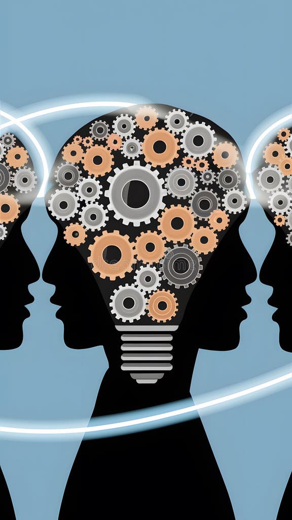 Unity Shown through Connected Minds and Gear-filled Light Bulbs on ...