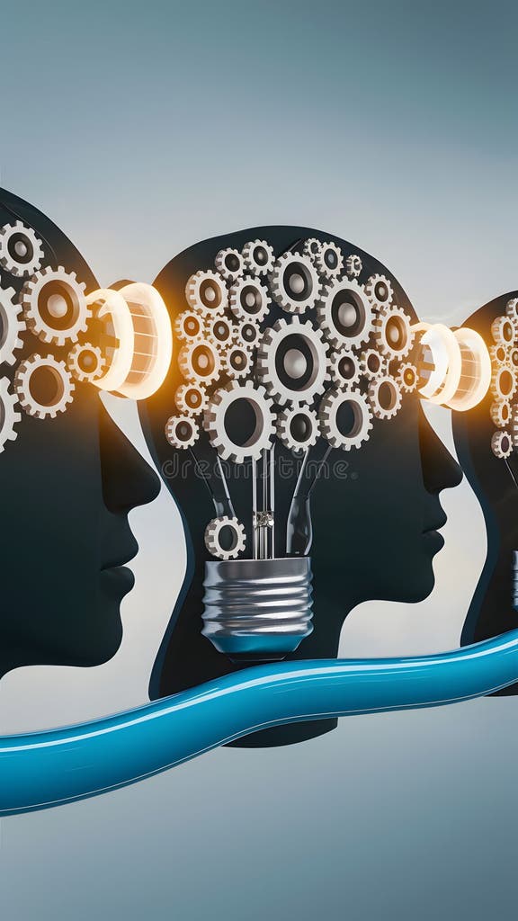 Unity Shown through Connected Minds and Gear-filled Light Bulbs on ...