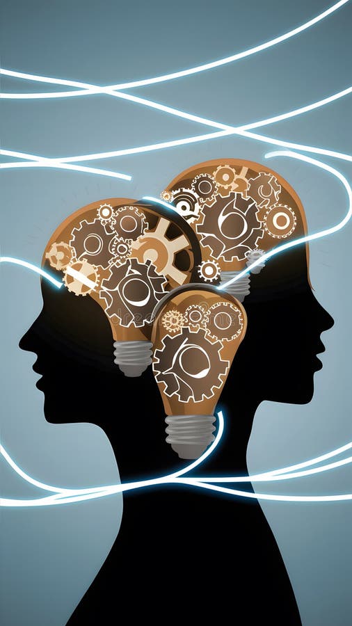 Unity Shown through Connected Minds and Gear-filled Light Bulbs on ...