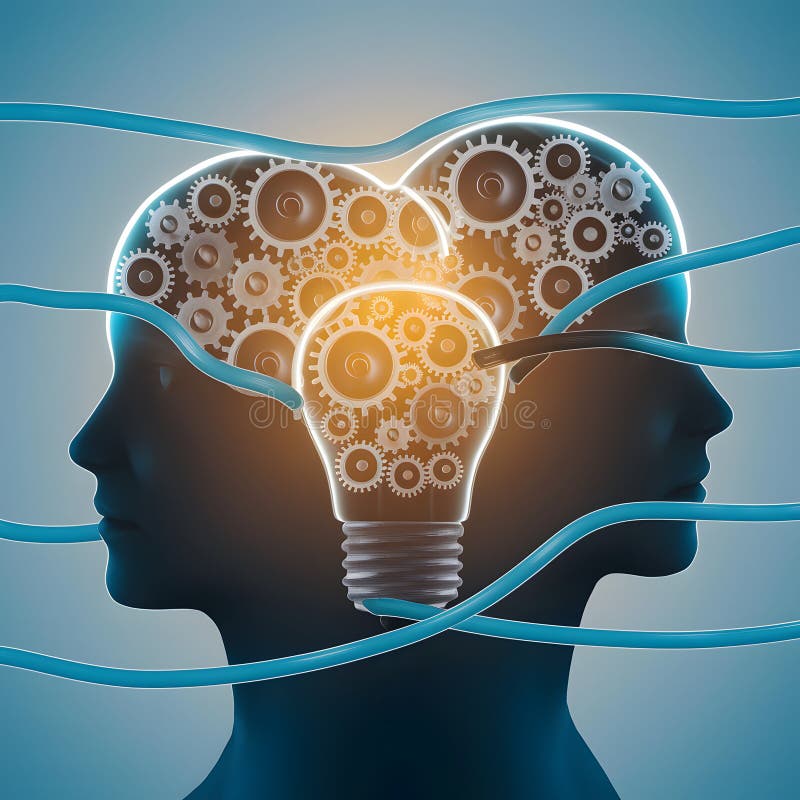 Unity Shown through Connected Minds and Gear-filled Light Bulbs on ...