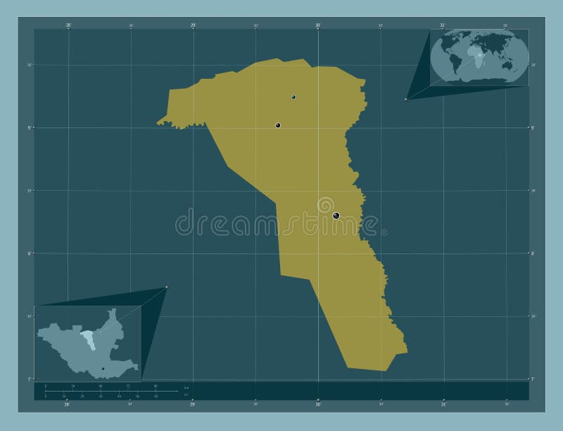 Unity, South Sudan. Solid. Major Cities Stock Illustration ...
