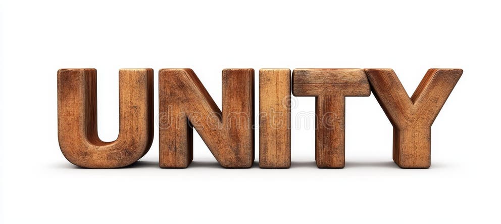 UNITY Spelled in Wooden Blocks, Team Work and Together Concept. Strong and Solid Message Stock ...