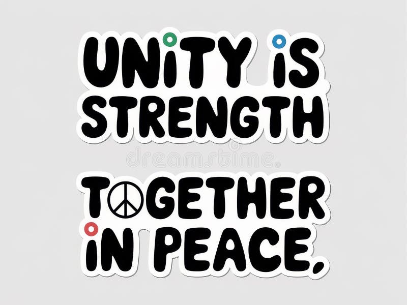 Unity and Strength: Together in Peace Typography with Peace Symbol ...