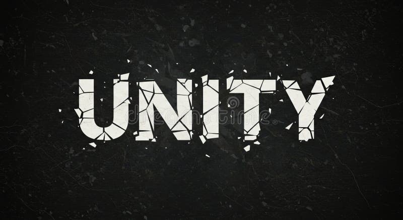 Unity Symbolized: Cracked Text on Dark Background Representing Strength ...
