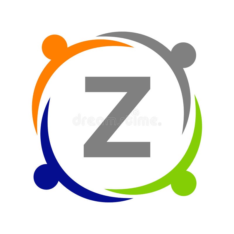 Unity Team Work Logo Design with Z Letter Template. Charity Logo ...