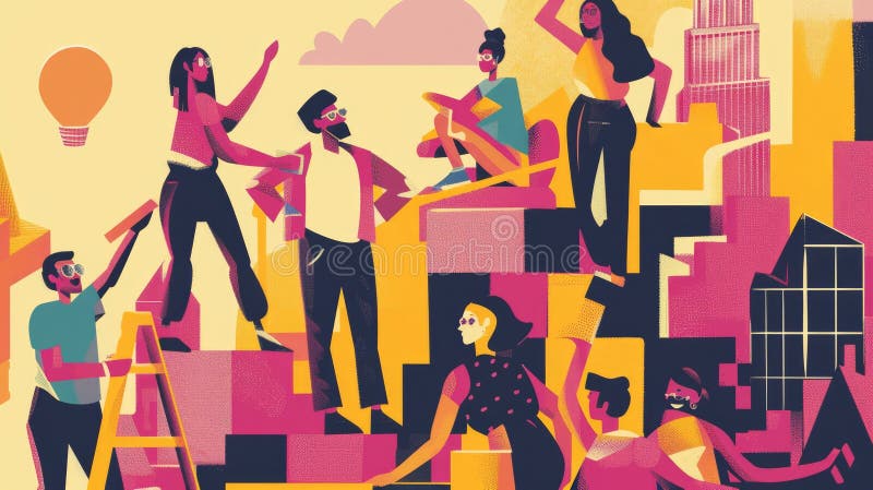 Unity and Teamwork Create a Community, Uniting Diverse Workers in a ...