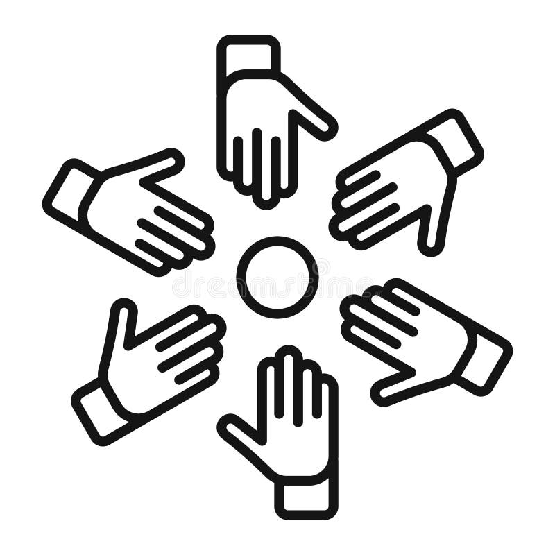 Unity and Teamwork Icon Black Line Art Vector Stock Vector ...