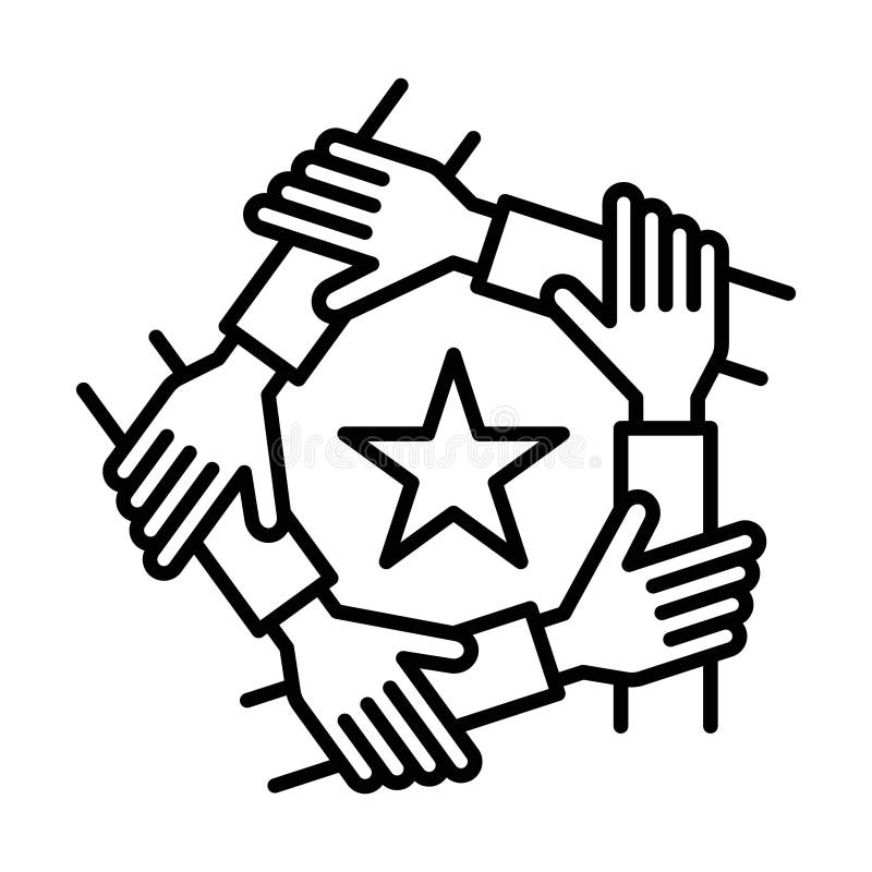 Unity and Teamwork Icon Linear Logo Mark in Black and White Stock ...