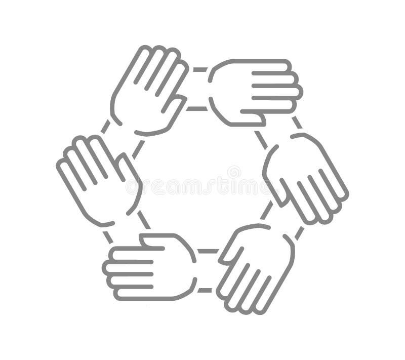 Unity and Teamwork Line Icon. Togetherness, Cooperation Symbol Stock ...