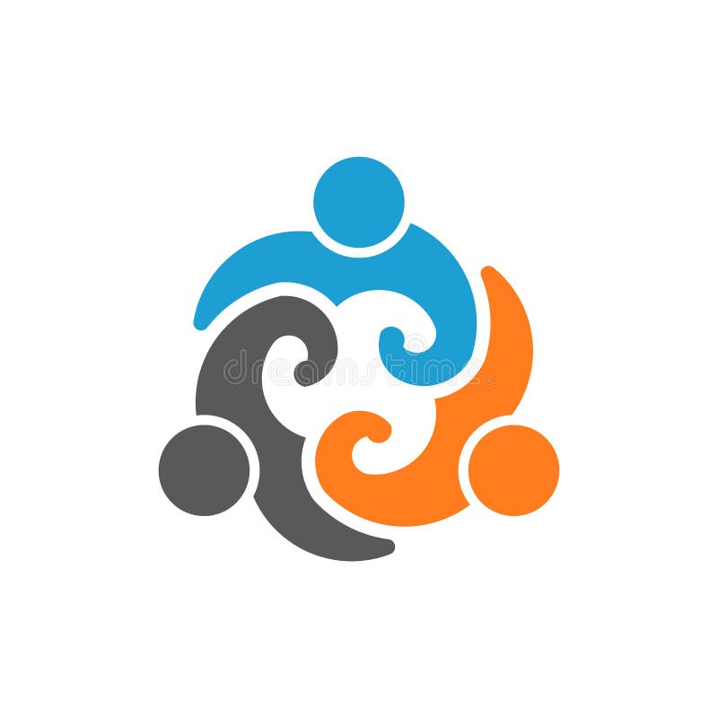 Unity Three People Friends Illustration Stock Vector - Illustration of ...