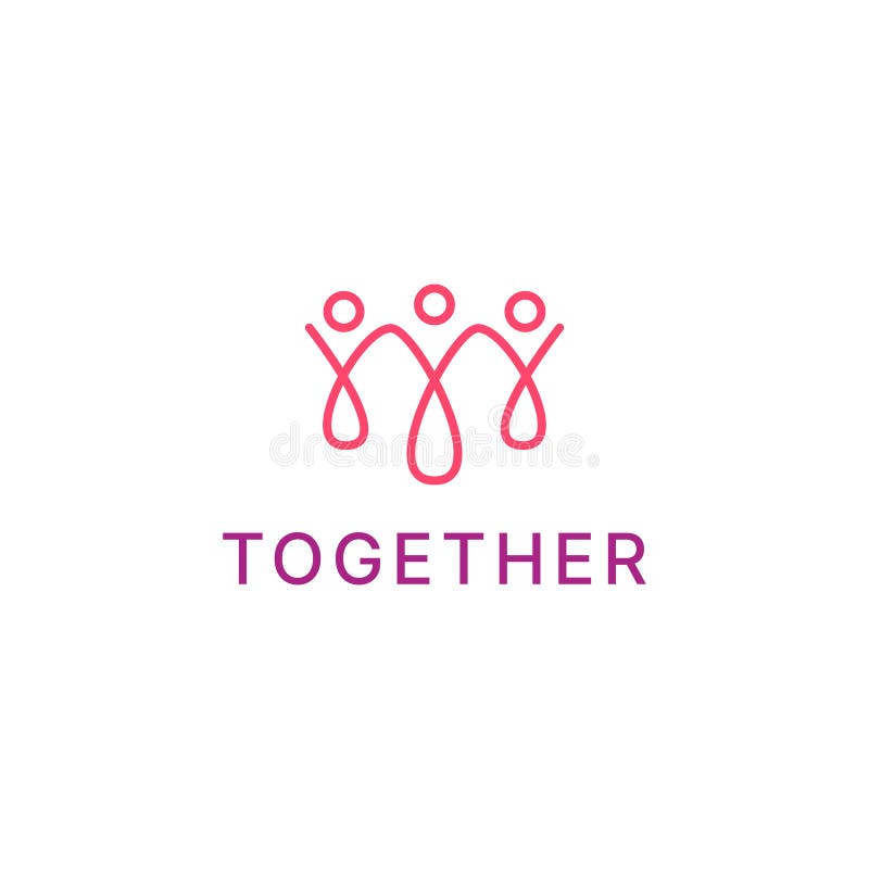 Unity Together Logo Minimalist Stock Illustration - Illustration of ...