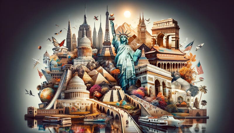 Unity Tower: AI Generated Concept of World Monuments Blended into ...