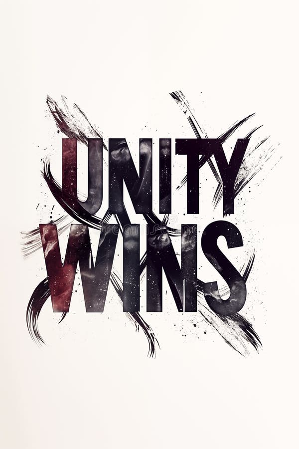 Unity Wins Typography with Abstract Paint Strokes on White Background ...