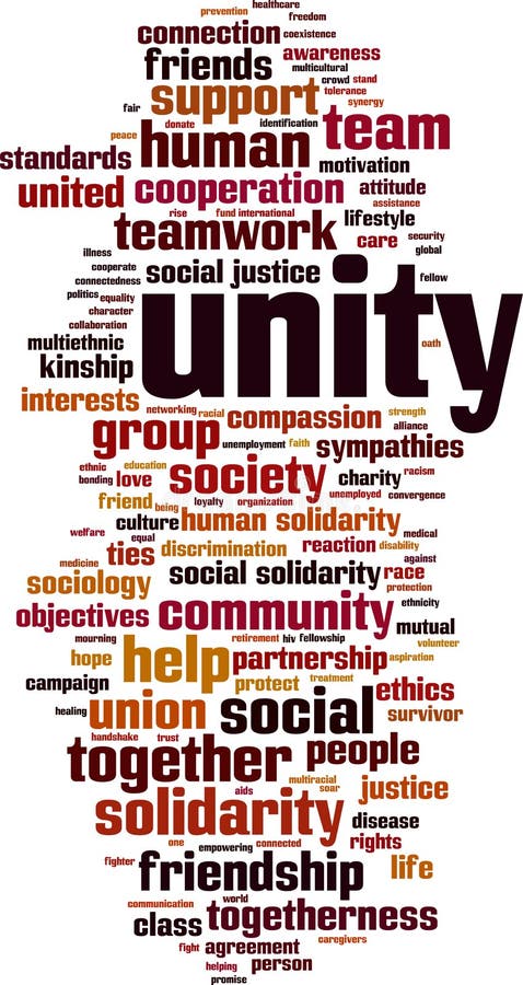 Unity word cloud stock vector. Illustration of human - 187657869