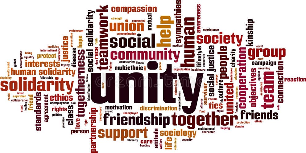 Unity word cloud stock vector. Illustration of human - 187657869