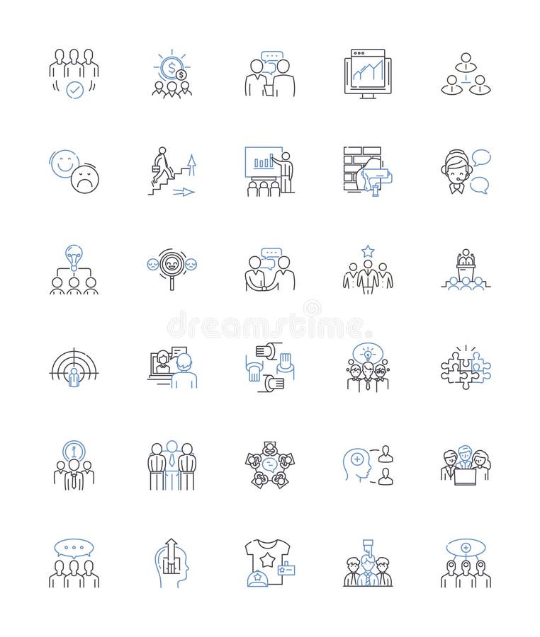 Unity Work Line Icons Collection. Collaborative, Synergy, Cohesion ...