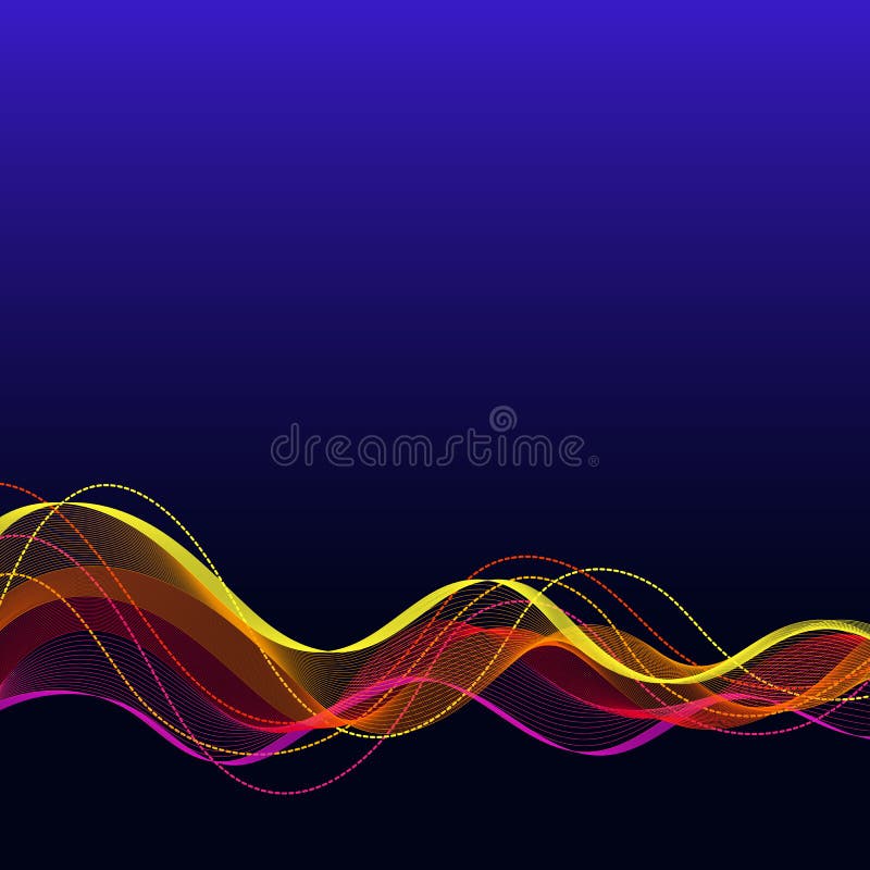 Universal Abstract Background with Horizontal Colored Wave Line Stock ...