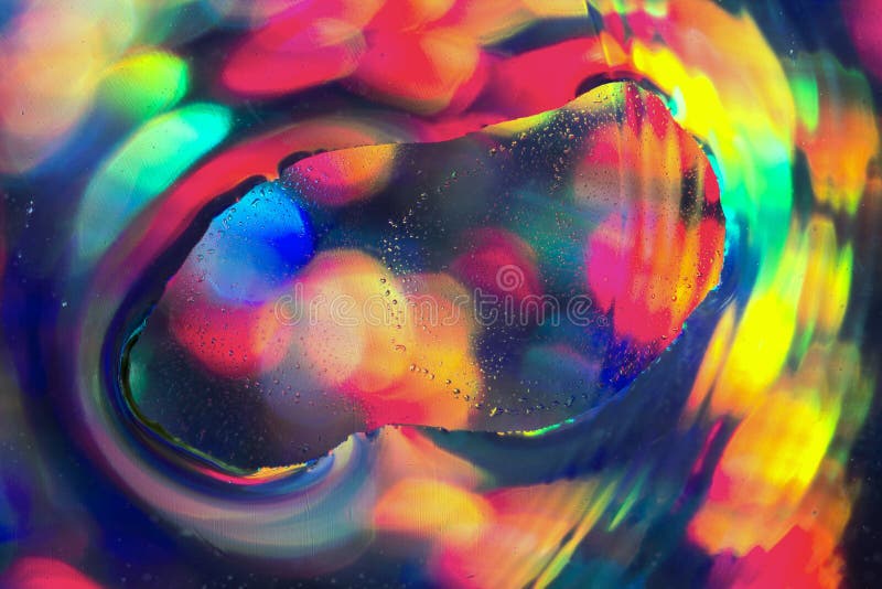 Universal Abstract Background Oil Puddle in Water Texture. Liquid ...