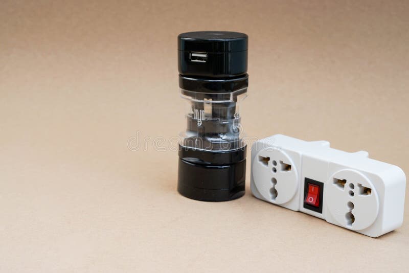 Universal Adaptor with Plug Socket Stock Image - Image of appliance ...