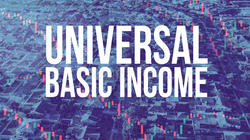 Universal Basic Income Theme with Aerial View of Residential LA Stock ...