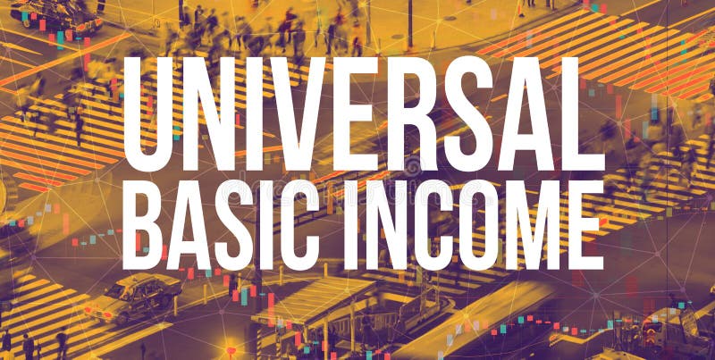 Universal Basic Income Theme with a Busy Intersection Stock Image ...