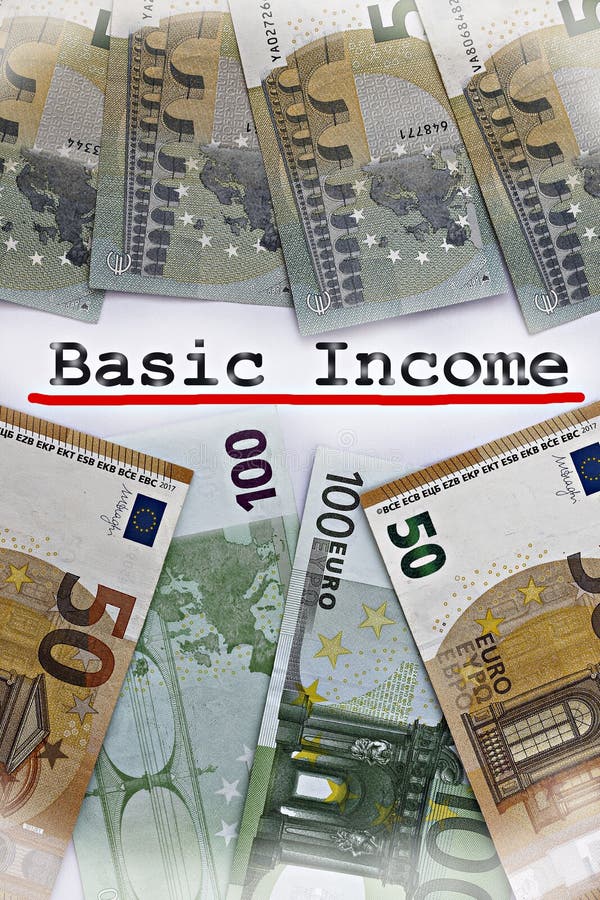 Universal Basic Income Theme Vertical Concept. the Words Basic Income ...