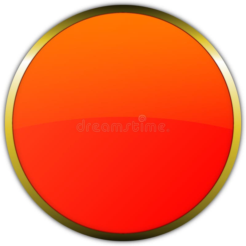 Universal Button or Icon with a Golden Border in Red Stock Illustration ...