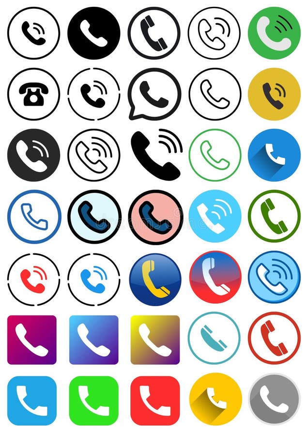 A Universal Call Icons Set of 35 for Personal, Business, and ...