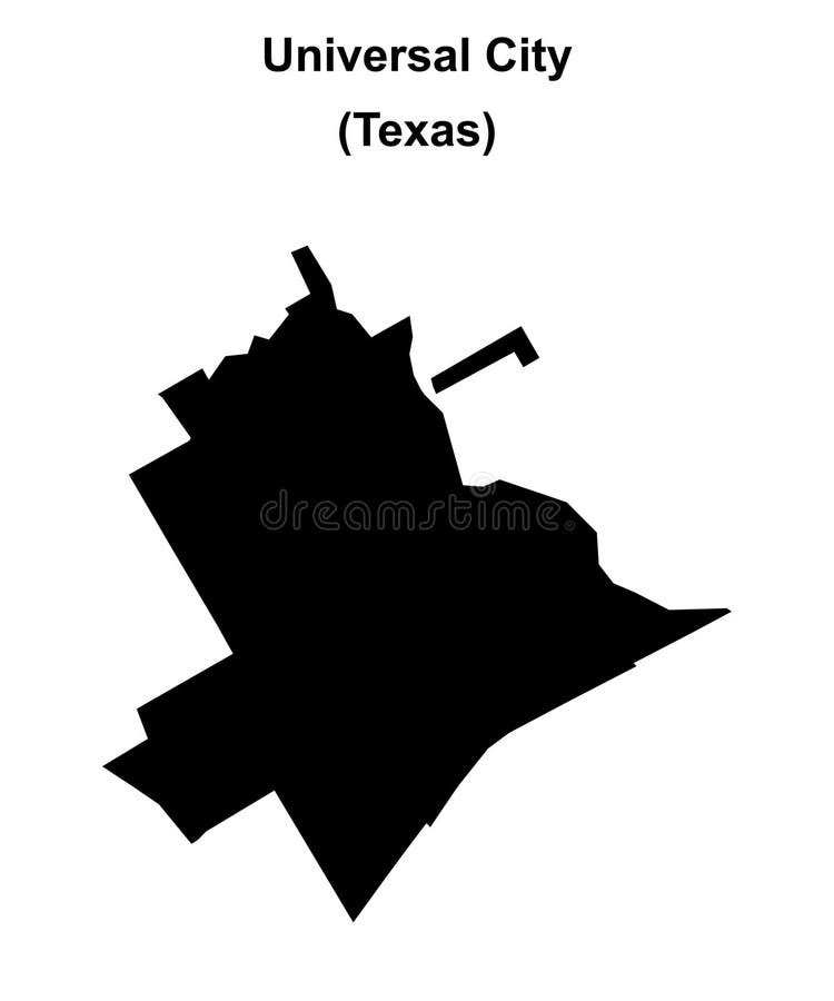 Universal City outline map stock vector. Illustration of universal ...