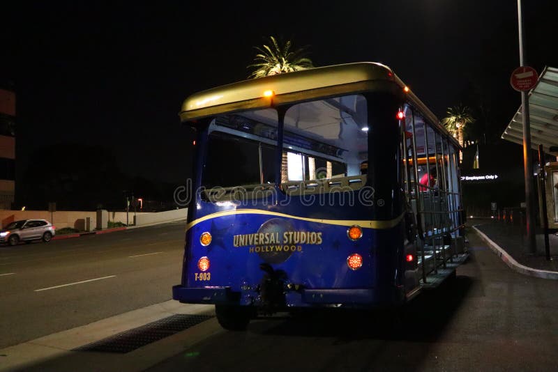 UNIVERSAL CITY/STUDIOS Bus Shuttle, Hollywood - California Editorial ...