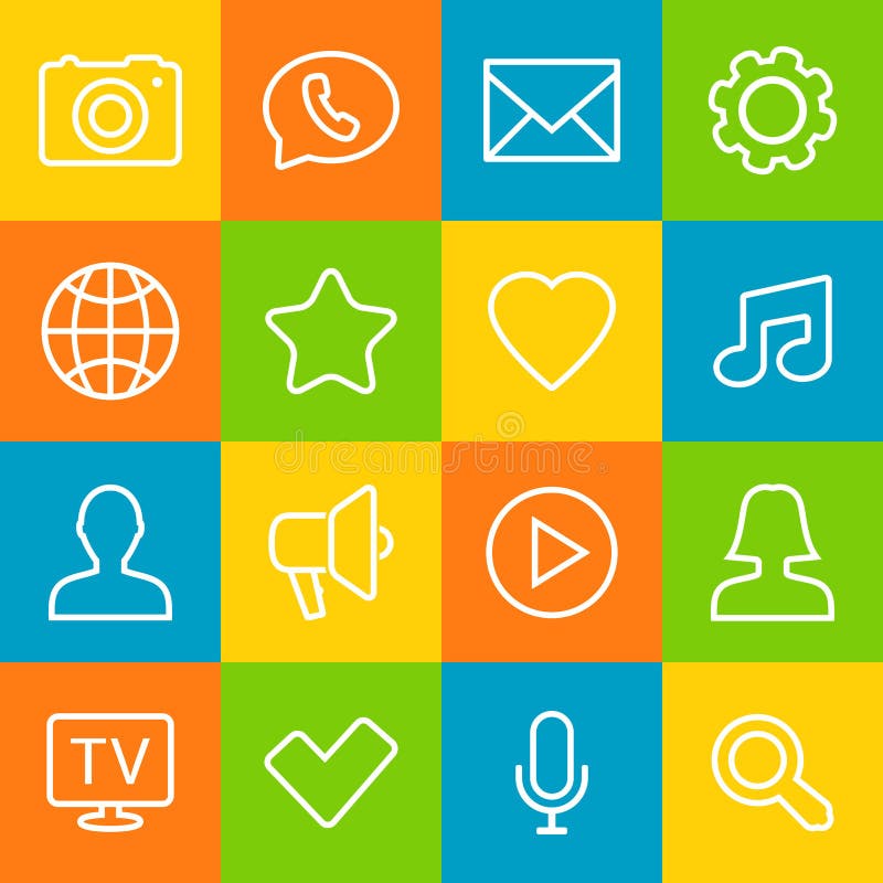 Universal Communication Icons To Use in Web and Mobile Stock ...
