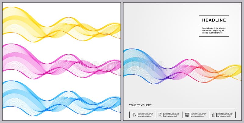 Universal Covers Design with Gradient Wave Lines on White Background ...