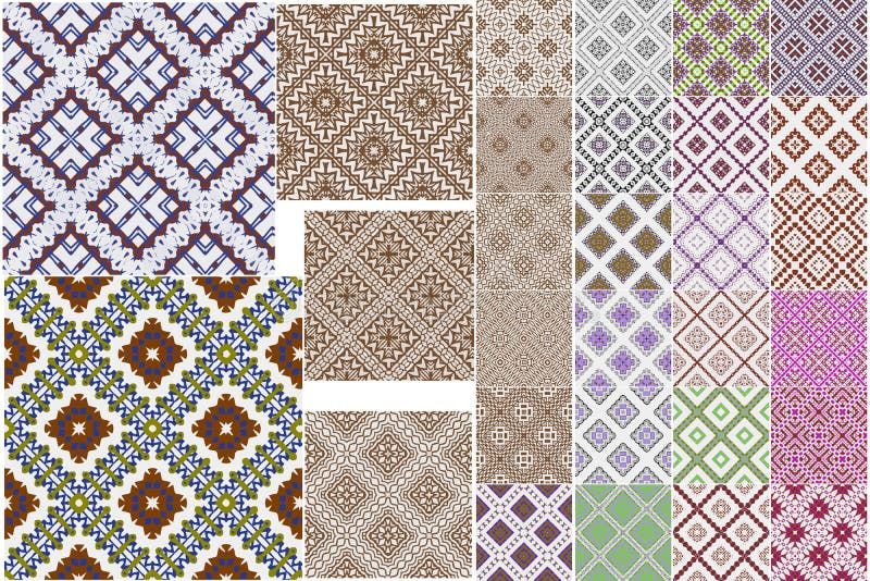 Universal Different Geometric Seamless Patterns. Endless Vector Texture ...