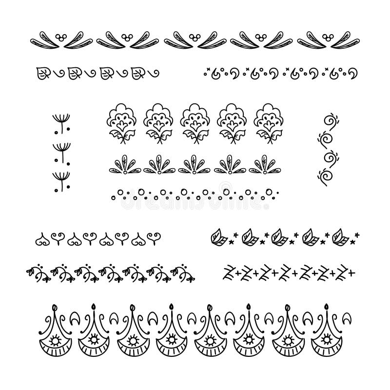 Universal Element for Border Stock Vector - Illustration of floral ...