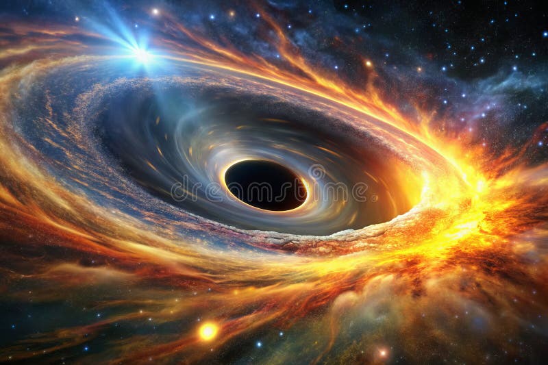 A Universal Explosion, a Stellar Whirlpool Forming a Black Hole. Stock ...