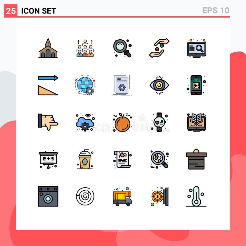 25 Thematic Vector Filled Line Flat Colors and Editable Symbols of Care ...