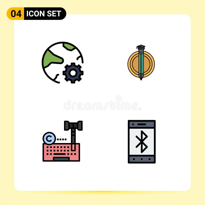 4 Universal Filledline Flat Colors Set for Web and Mobile Applications ...