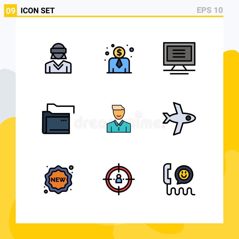 9 Universal Filledline Flat Colors Set for Web and Mobile Applications ...