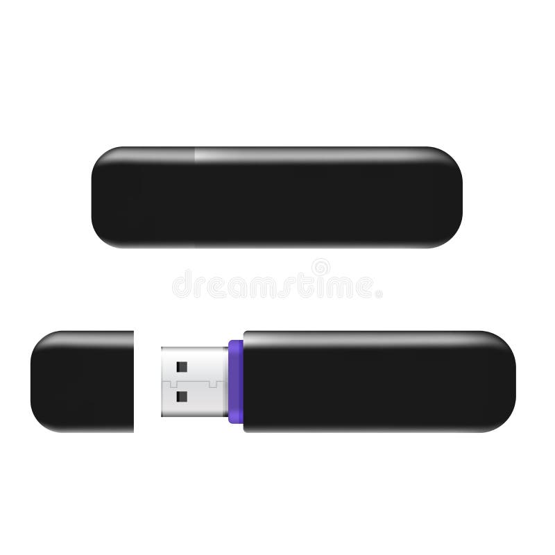 Universal Flash Drive Isolated on the White Background. Stock Vector ...