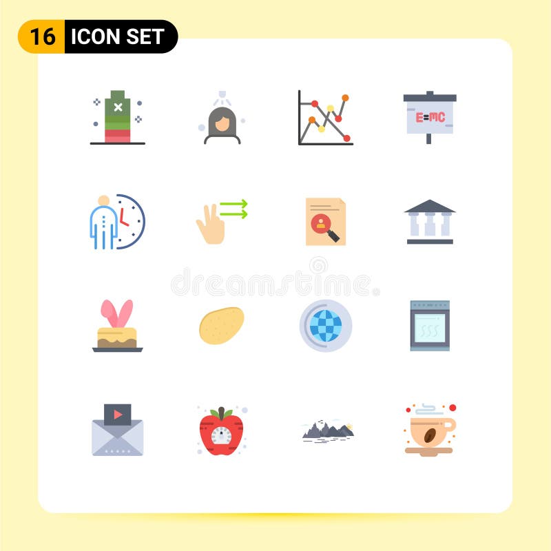 16 Universal Flat Colors Set for Web and Mobile Applications Clock ...