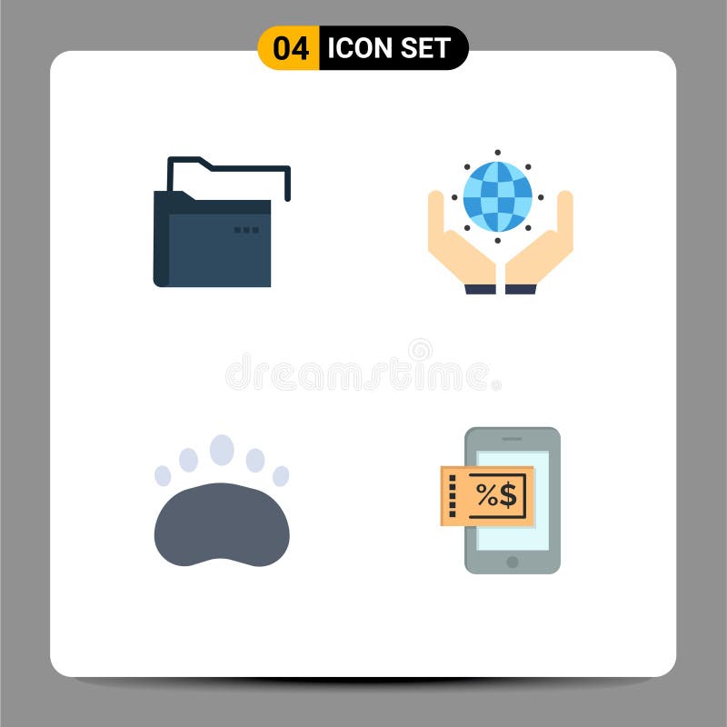 4 Universal Flat Icons Set for Web and Mobile Applications Data ...