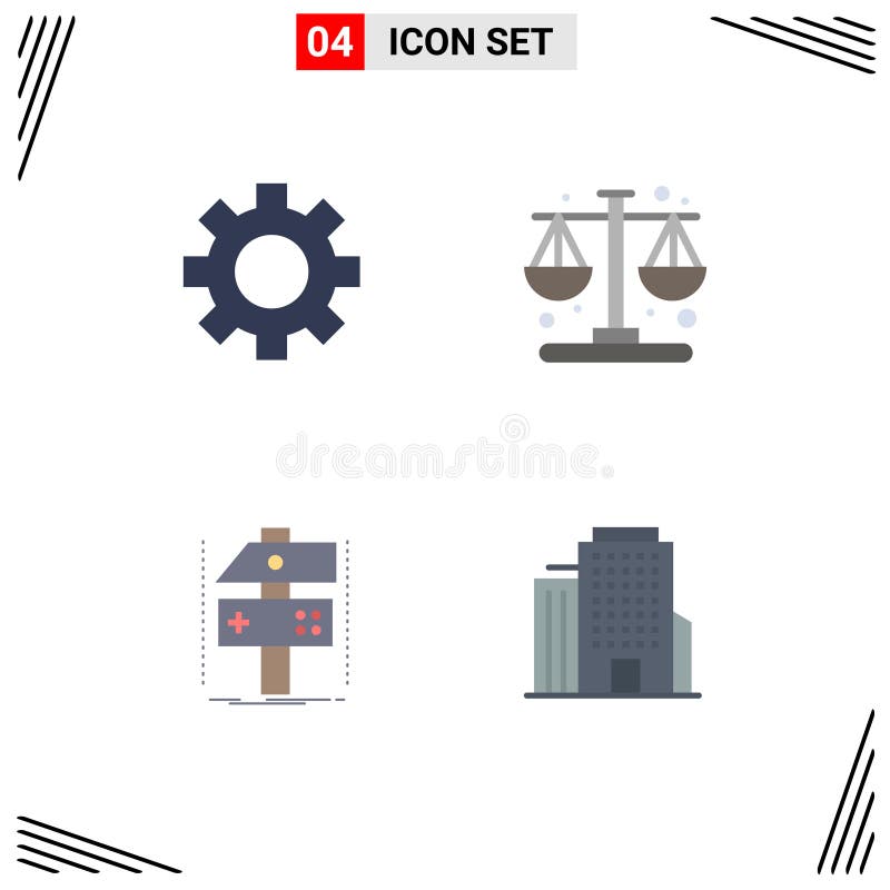 4 Universal Flat Icons Set for Web and Mobile Applications Gear ...