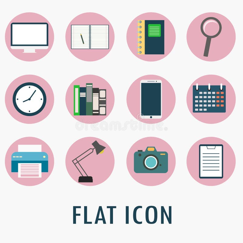 Universal Flat Icons for Web and Mobile Applications Set Stock Vector ...